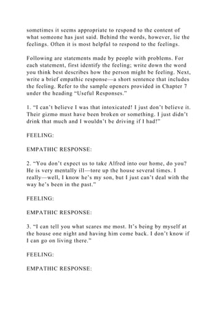 Exercises for Chapter 8 Exercises III Reflective ListeningRef.docx