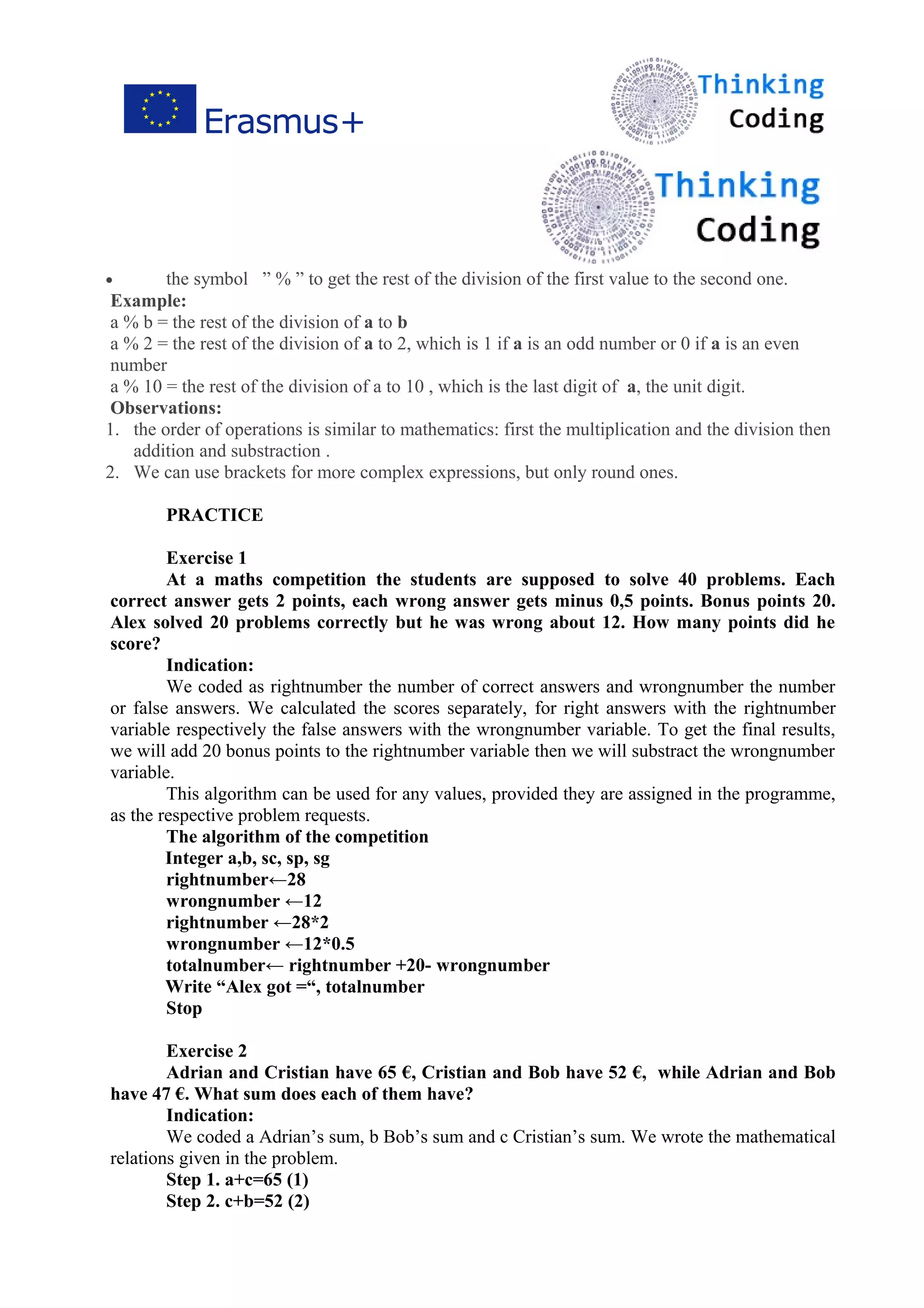 Exercises for pupils in primary education(0 4)-en | DOC