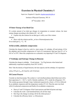 Exercise sheet 5 | PDF | Chemistry | Science