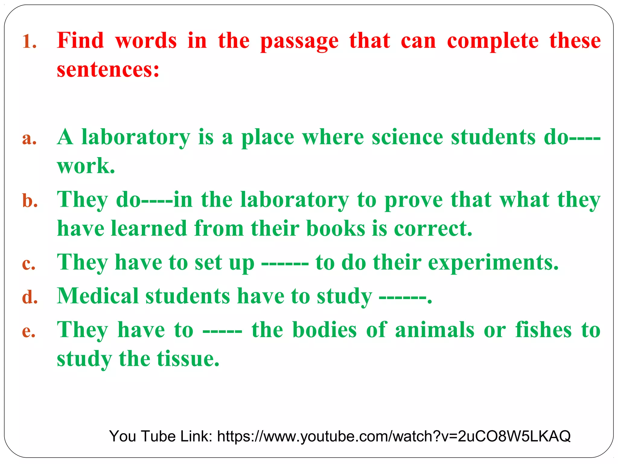 Exercises in Reading Comprehension by E. L. Tibbits (In the Science ...