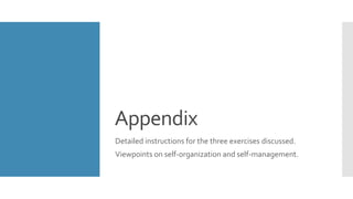 Exercises in Self-management | PPTX