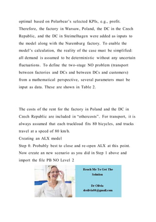 Exercises in supply chain optimization and simulation using any l | DOCX