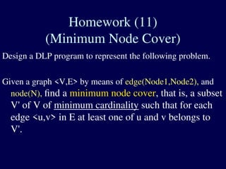 Exercises+Lab.ppt - minimum node cover - exam | PPT