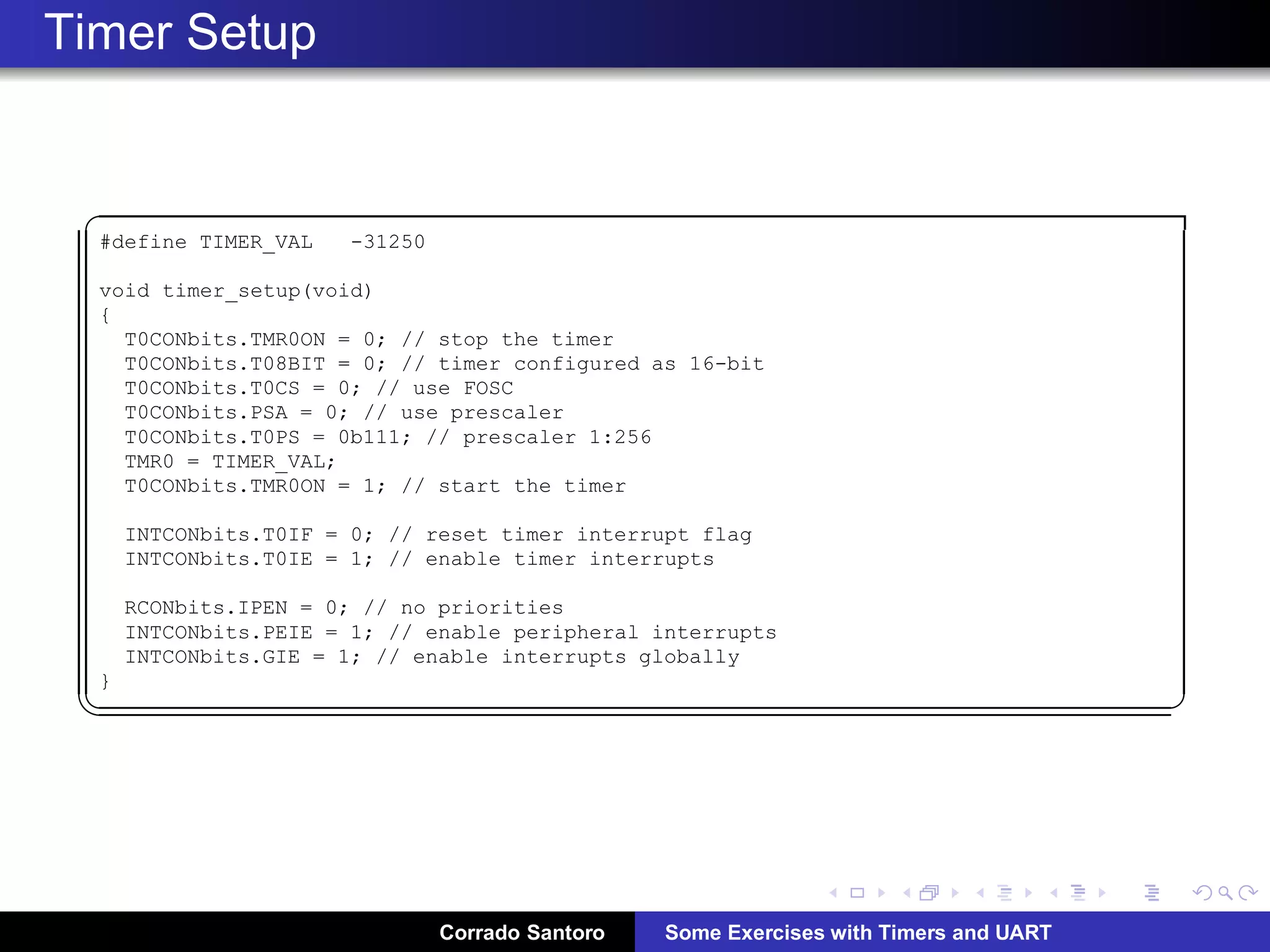 Exercises with timers and UART | PPT