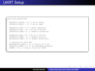 Exercises with timers and UART | PPT