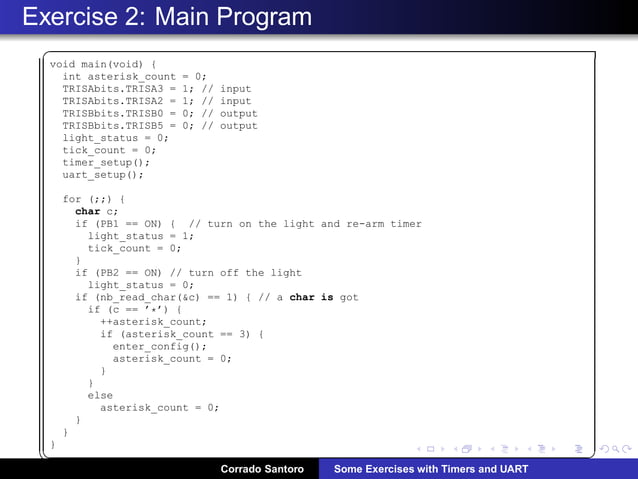 Exercises with timers and UART | PPT