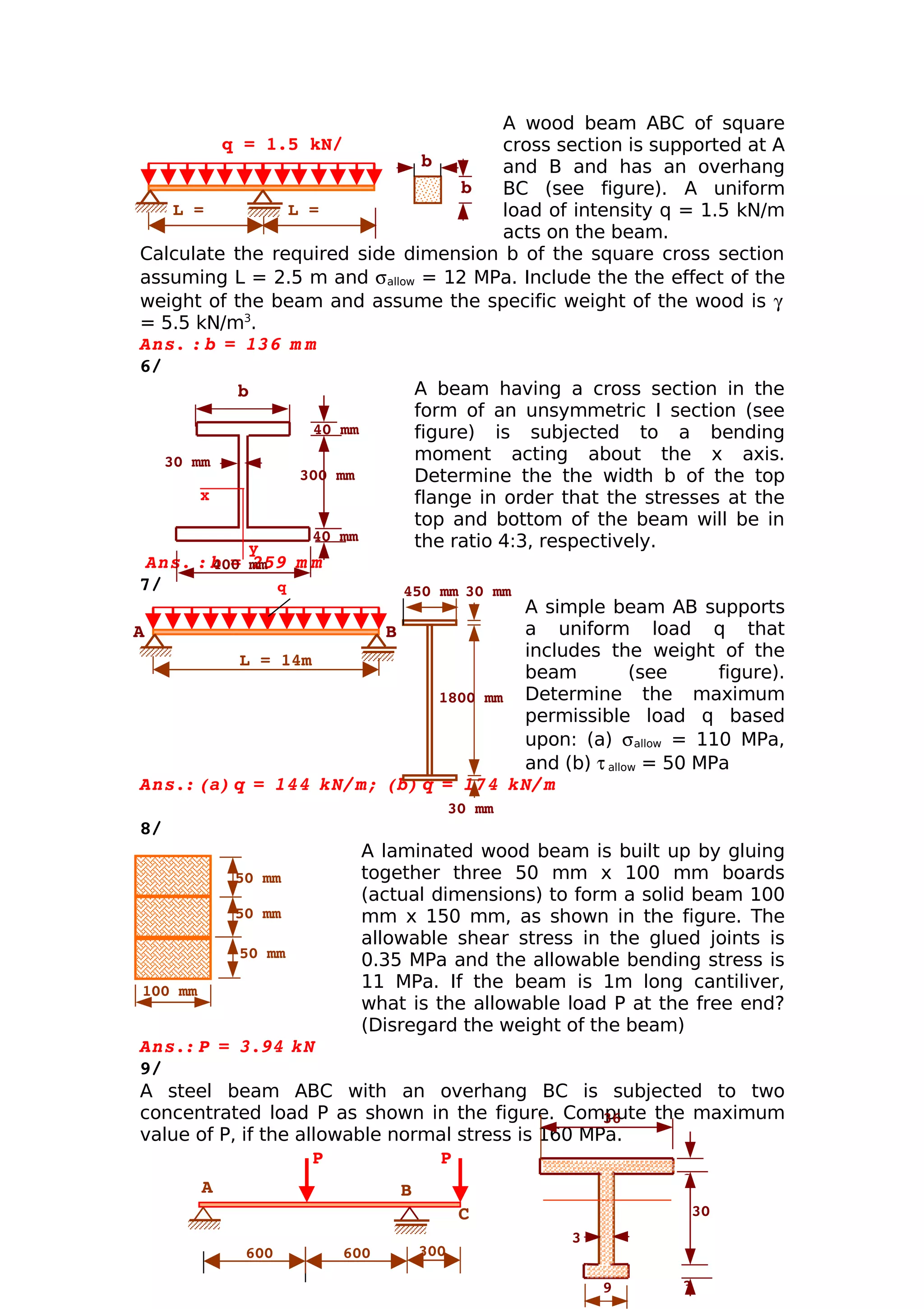 Exercises of bending_518 | PDF