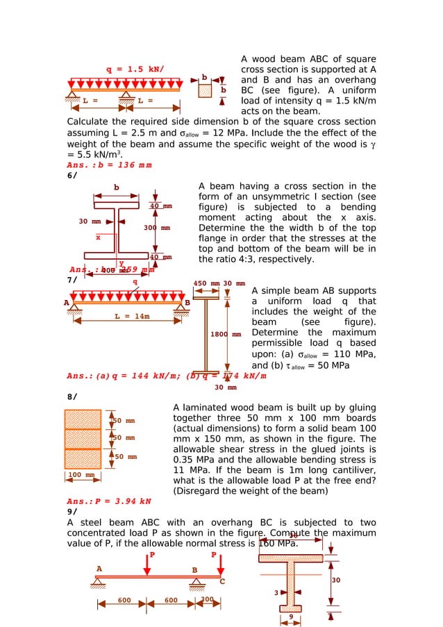 Exercises of bending_518 | PDF