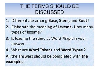 Exercises of Morpheme.ppt