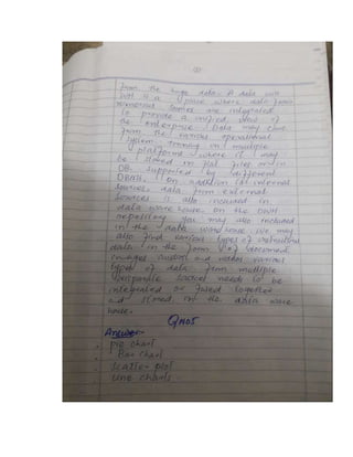 Exercise solution of chapter3 of datawarehouse cs614(solution of exercise) | PDF