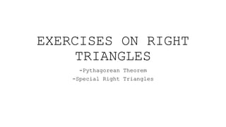 Exercises on Right Triangles Grade 9.pptx