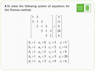 Exercises systems of equations for several methods | PPT