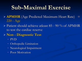 Exercise stress ecg. dmo | PPT