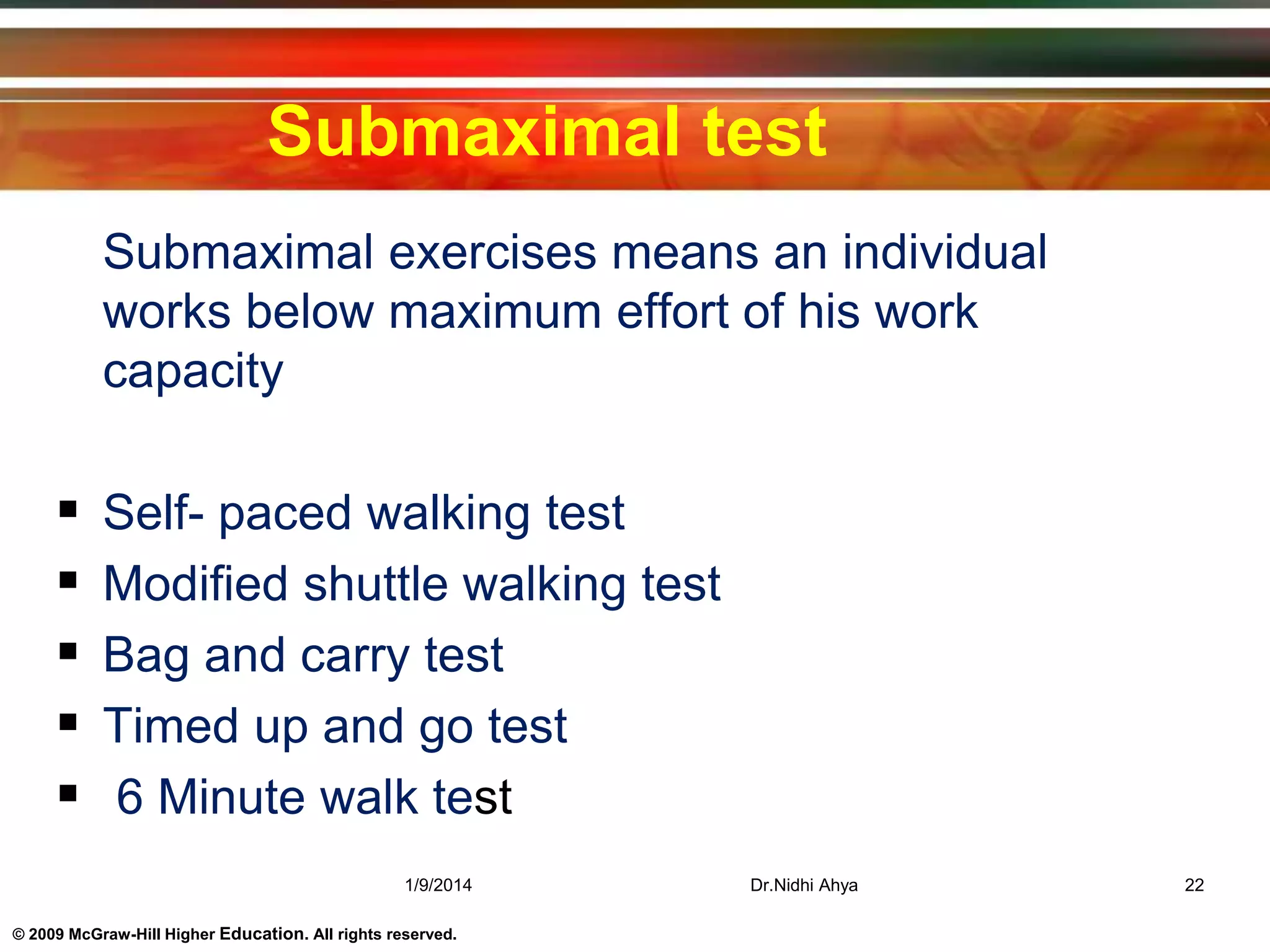 Exercise testing | PPTX