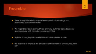 Exercise Therapy in the Management of Low Back Pain | PPTX