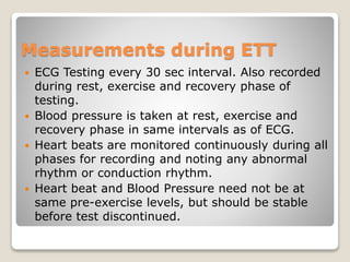 Exercise tolerance testing | PPTX