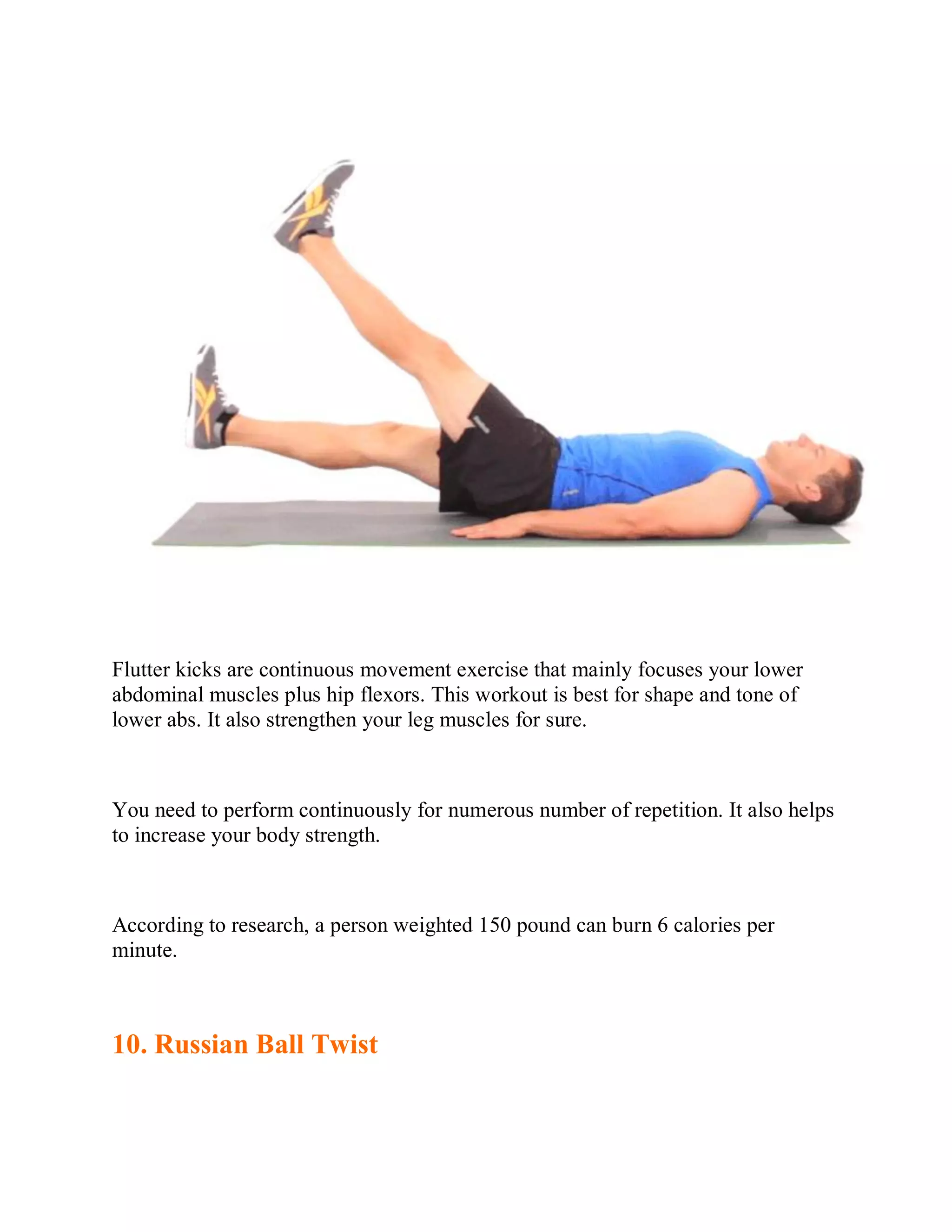 Abdominal Flutter Kicks