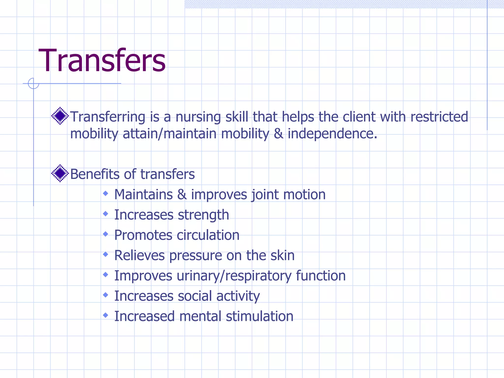 Exercise, Transfers & Ambulation | PPT