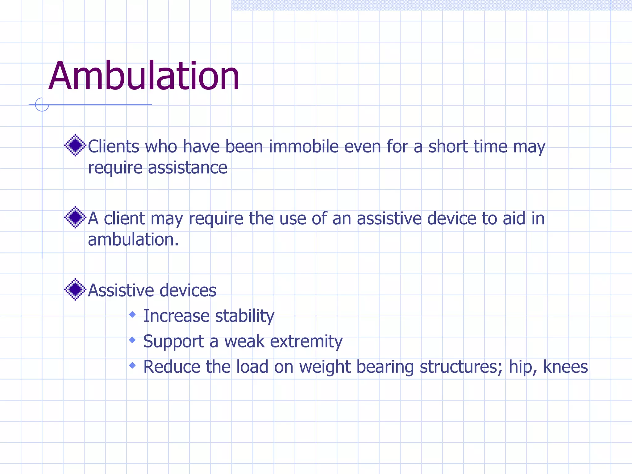 Exercise, Transfers & Ambulation | PPT