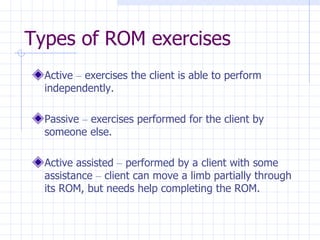 Exercise, Transfers & Ambulation | PPT