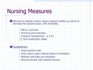 Exercise, Transfers & Ambulation | PPT