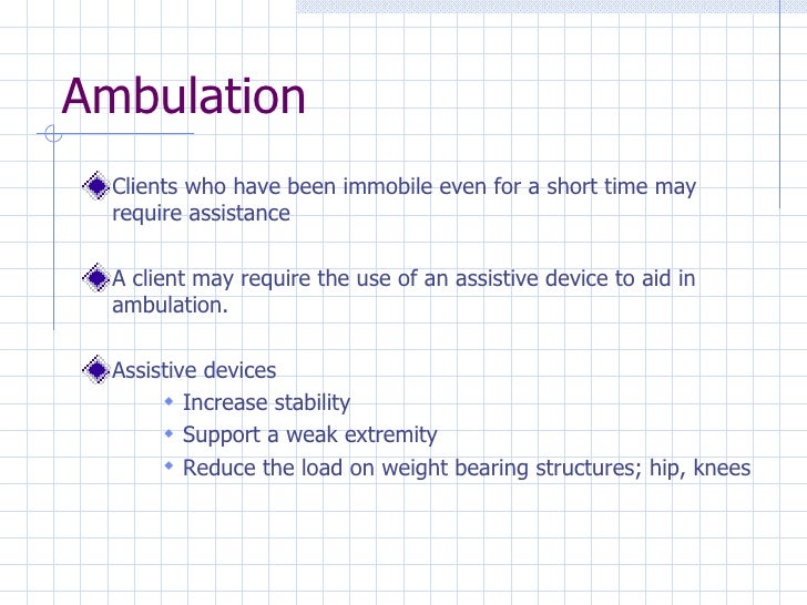 Exercise Transfers And Ambulation