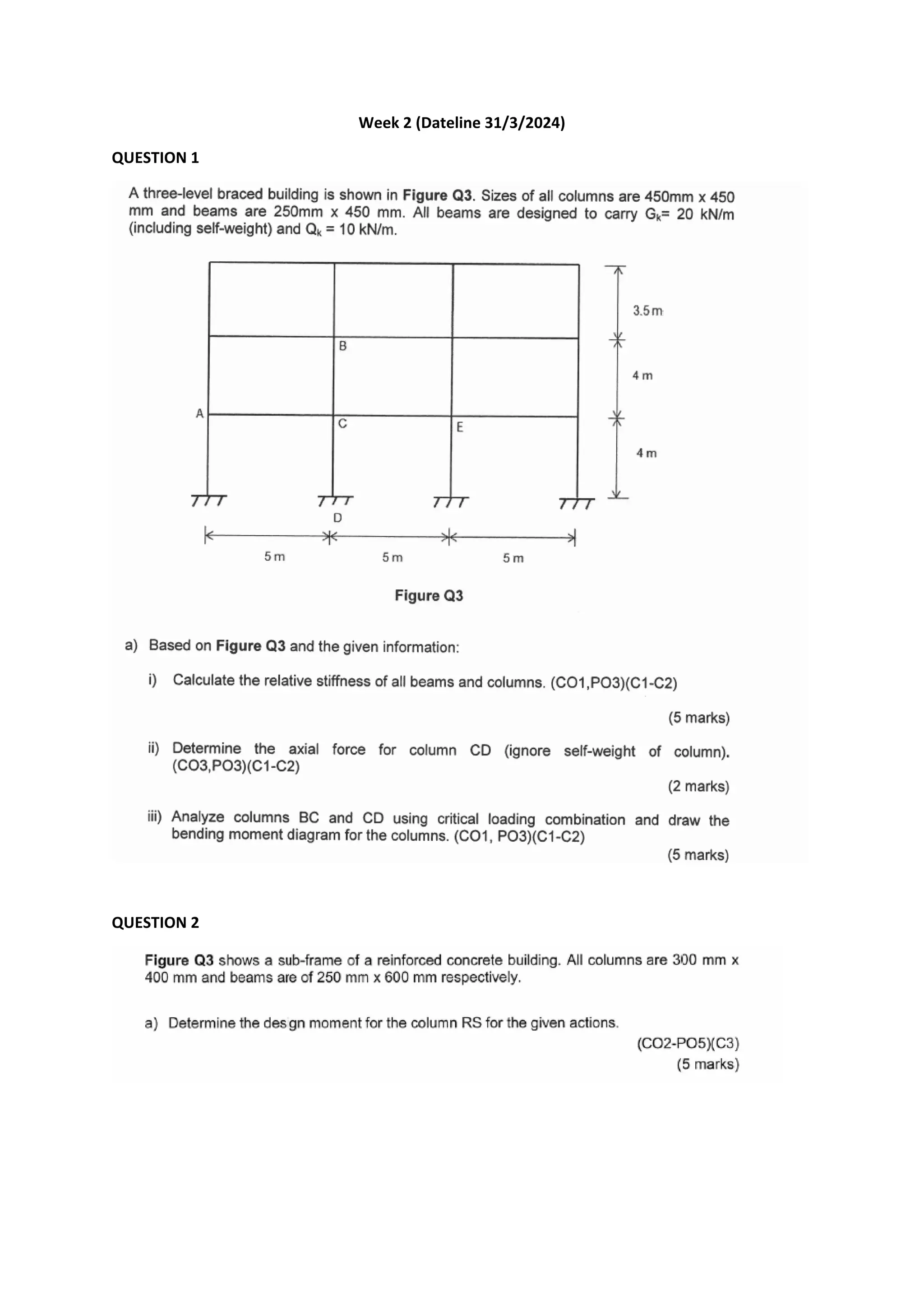 Exercise W2 2024 reinforced concrete design using ec 2 | PDF