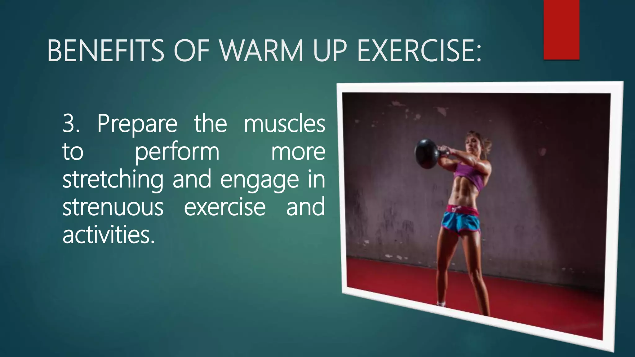 Exercise: The Benefits of Warm up Exercise | PPTX | Fitness and ...