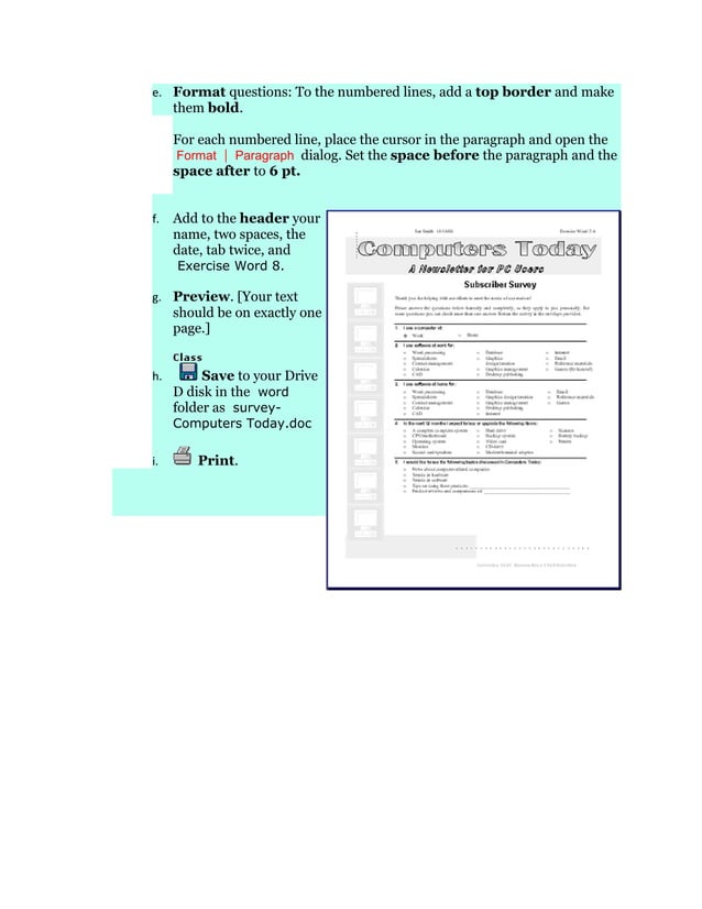 Exercise Word 8 | PDF
