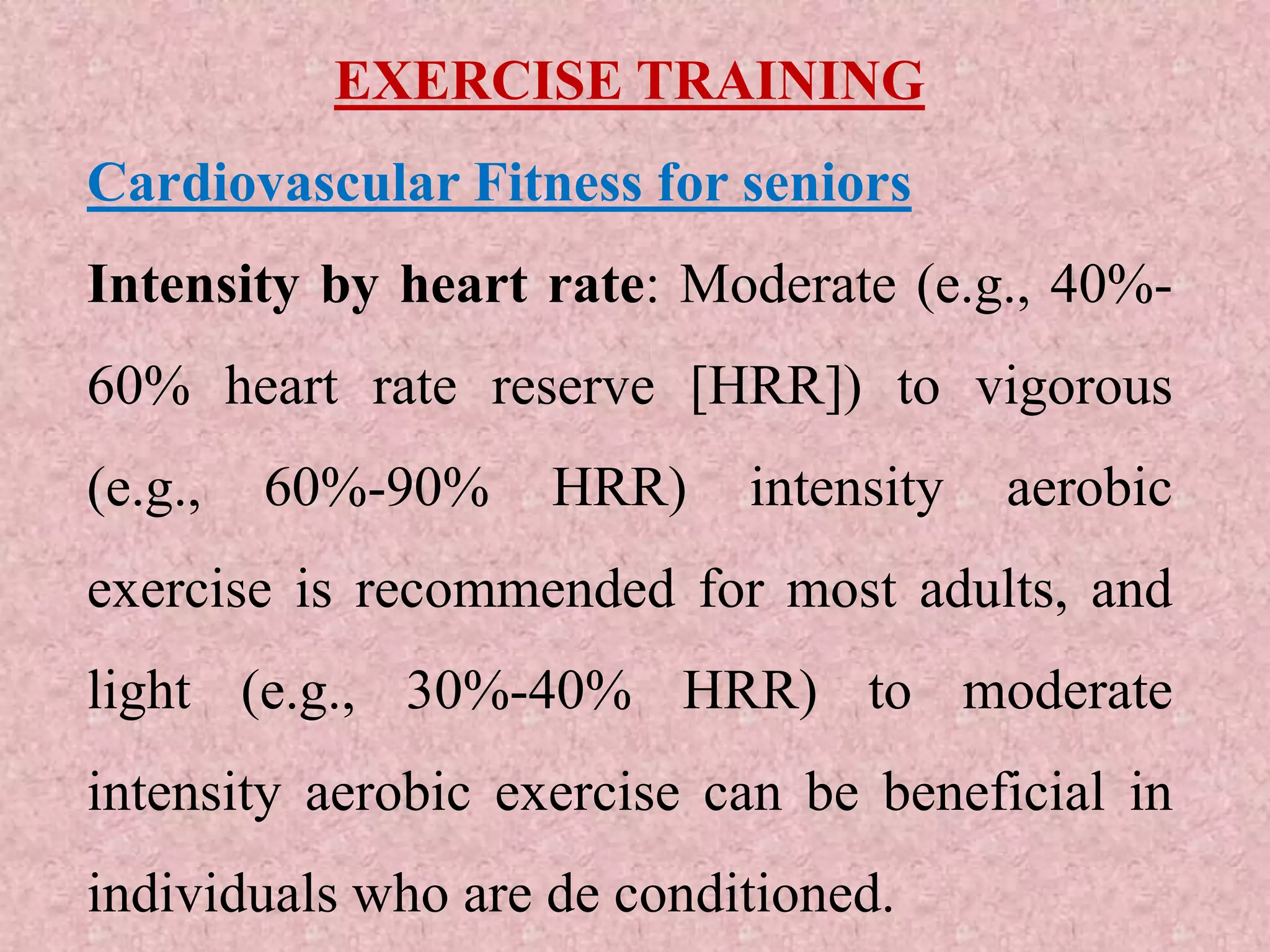 Exercising elderly: An overview of the debilitative factors | PPTX