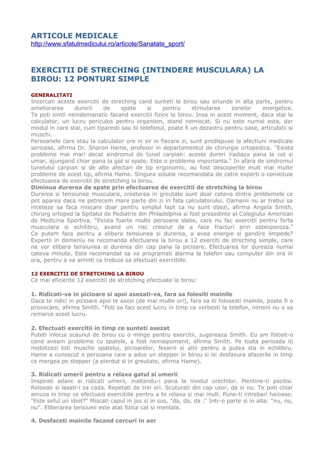Exercitii de streching | PDF