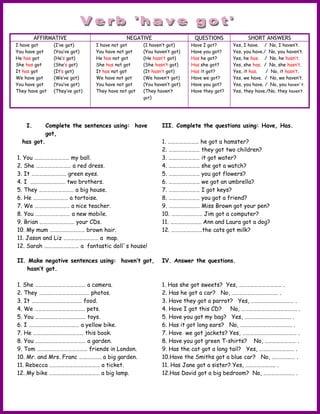 Has got / Have got | DOC