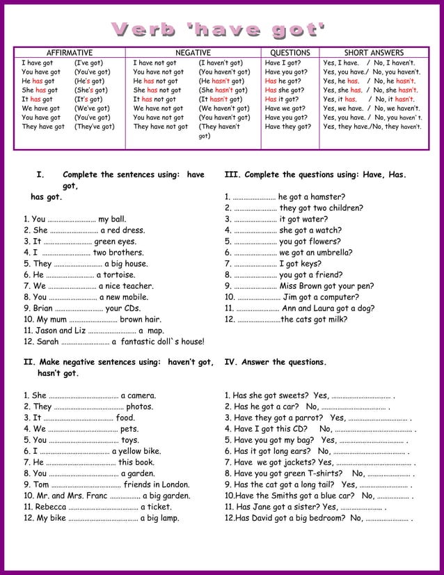 Has got / Have got | DOC