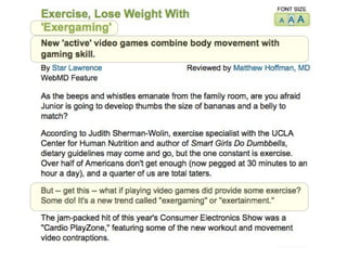 Defining Exergames & Exergaming | PDF