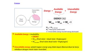 Thermodynamic exergy is a concept that describes the capacity of energy ...