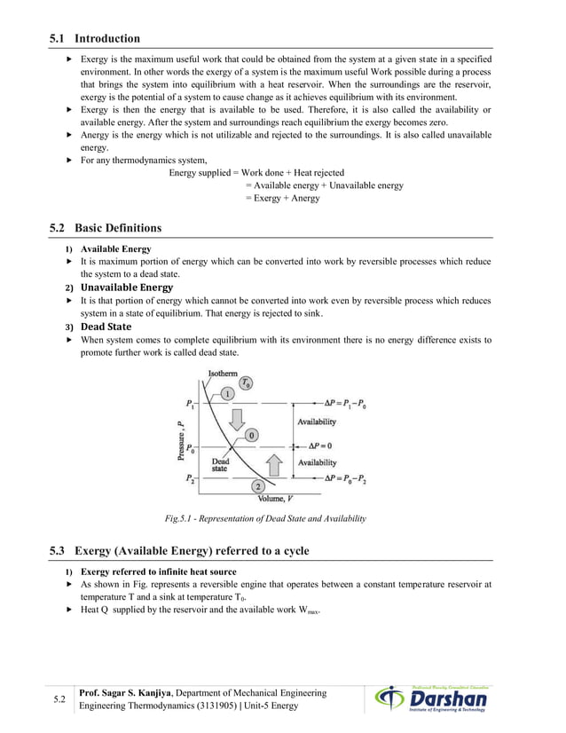 Exergy notes | PDF | Chemistry | Science