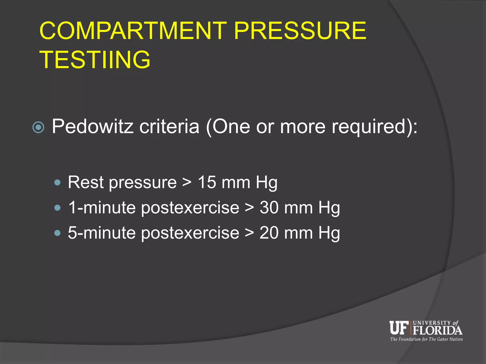 Chronic Exertional Compartment Syndrome (University of Florida) | PPTX | Death, Injury, or ...
