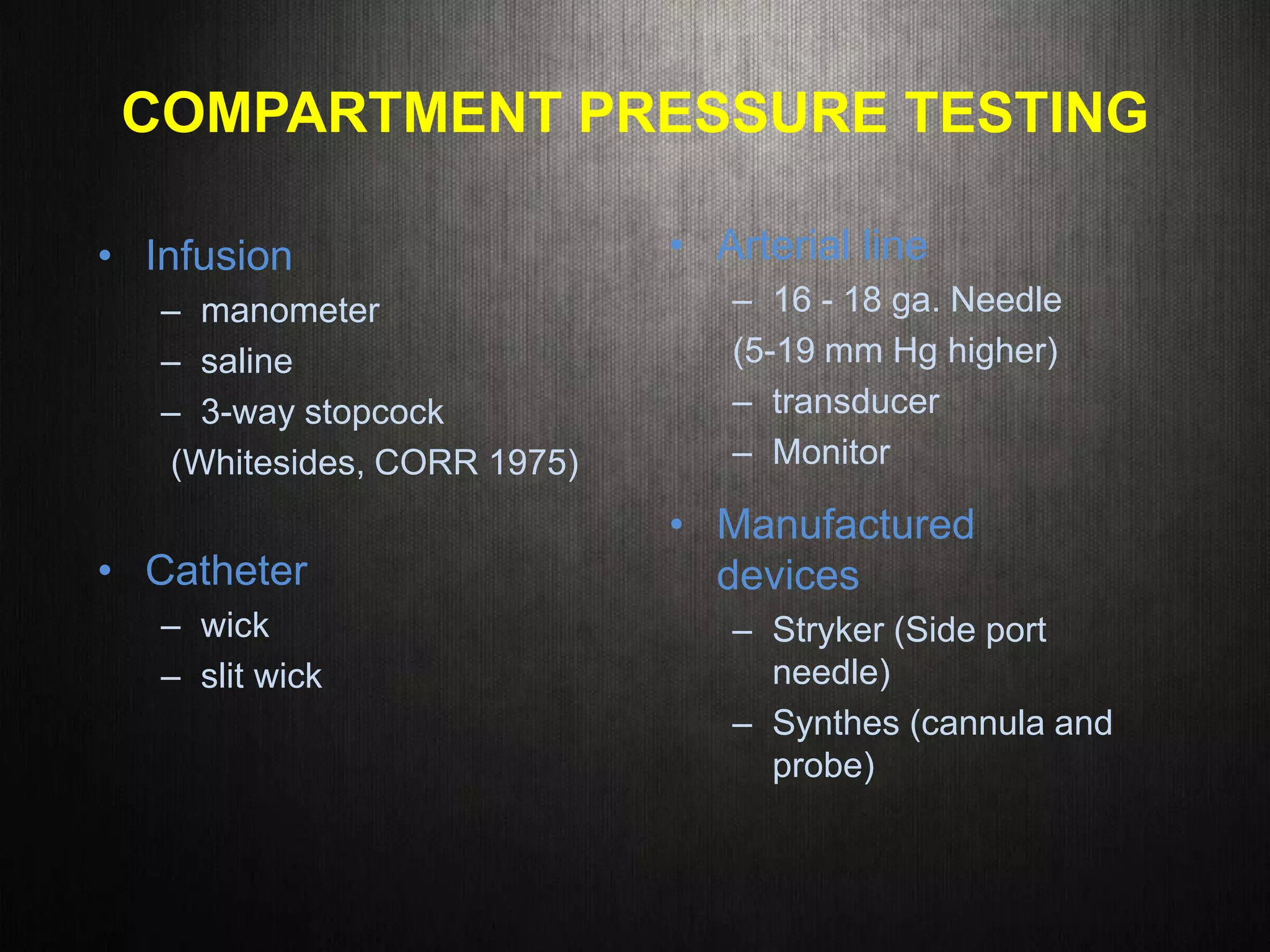 Chronic Exertional Compartment Syndrome (Henry Ford Health System) | PPTX | Death, Injury, or ...