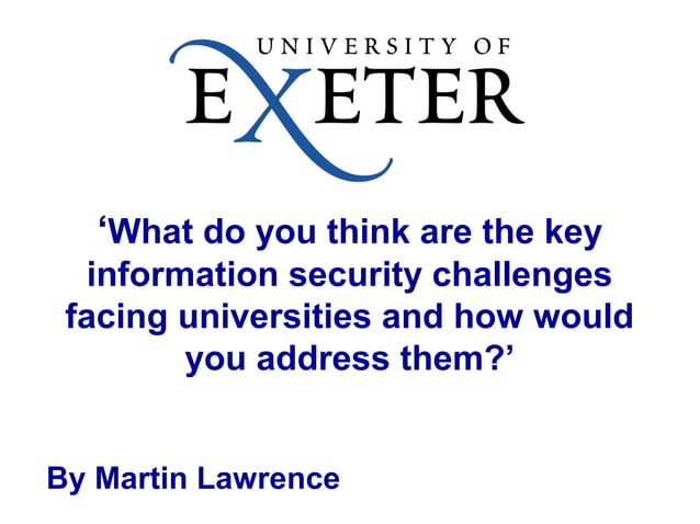 Exeter university ig manager presentation [1] | PPT