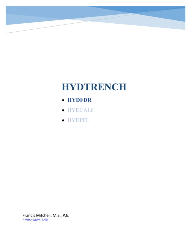 Exfiltration Trench Design Manual | PDF