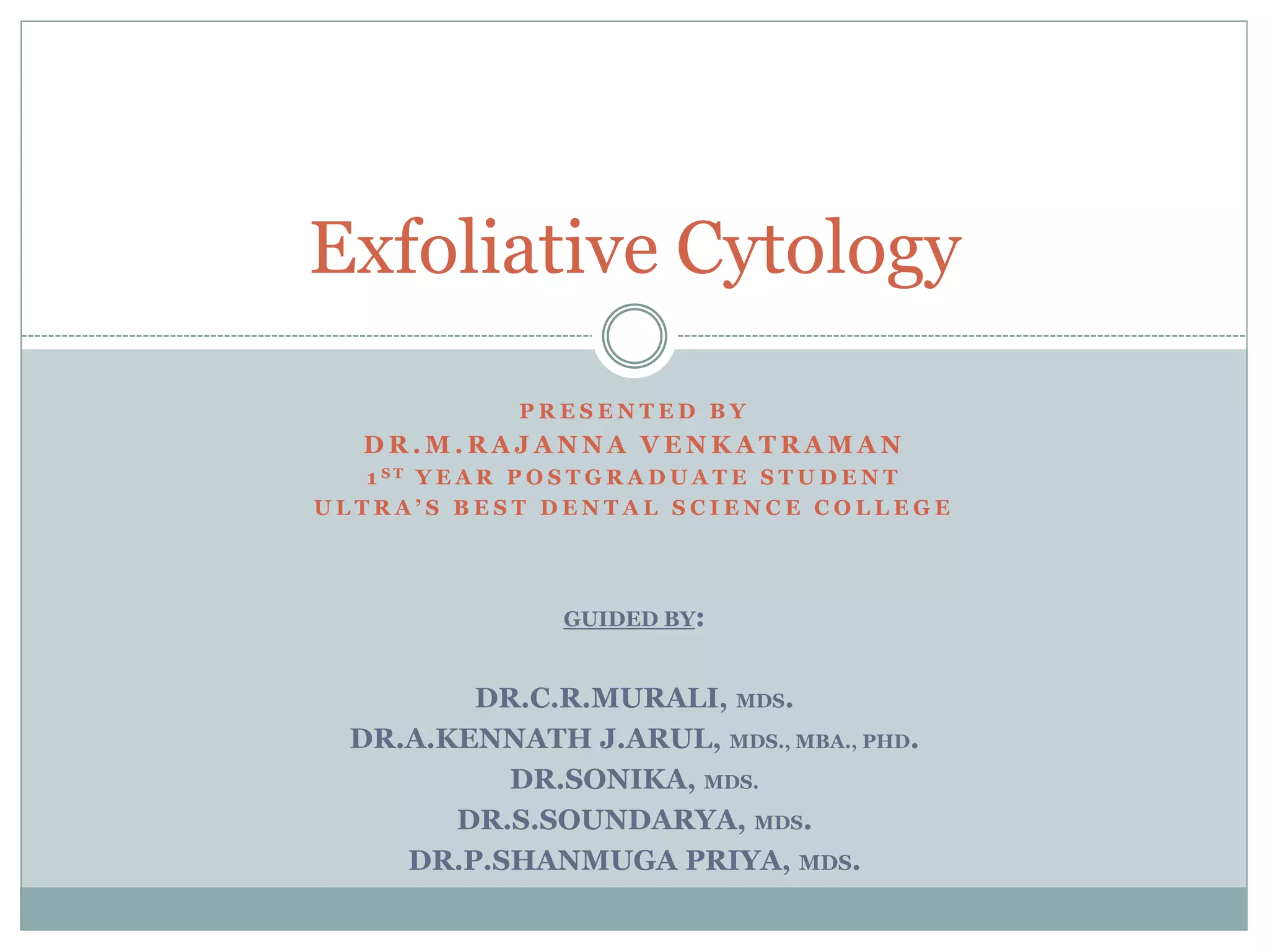 Exfoliative cytology | PPTX