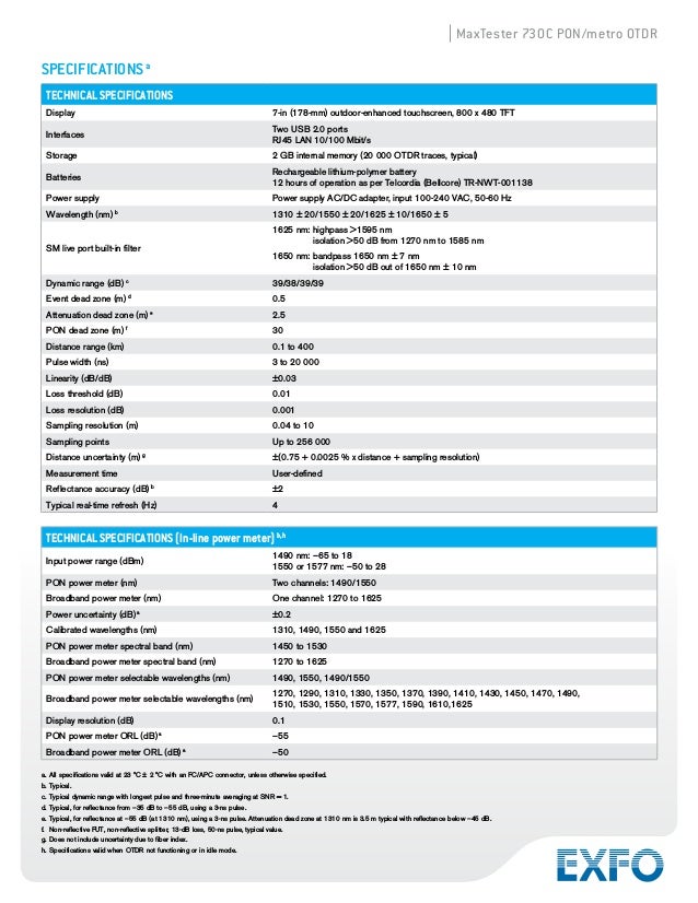 EXFO MaxTester 730C Testing OTDR- SPI Engineers | PDF