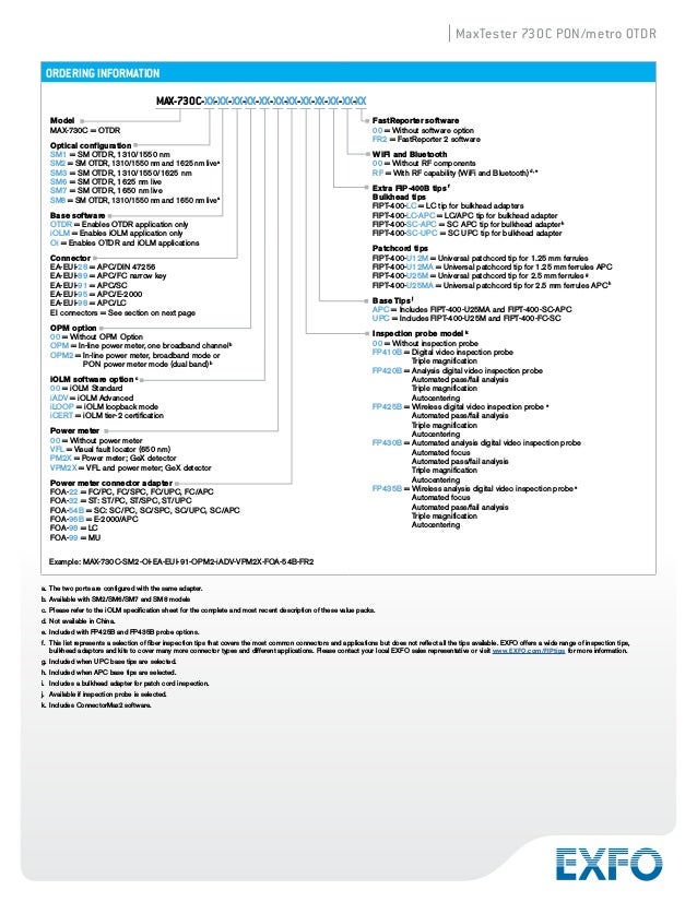 EXFO MaxTester 730C Testing OTDR- SPI Engineers | PDF