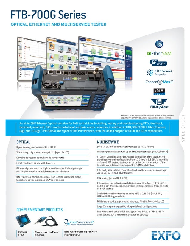 Exfo spec sheet-ftb-700 | PDF | Computer Networking | Computing