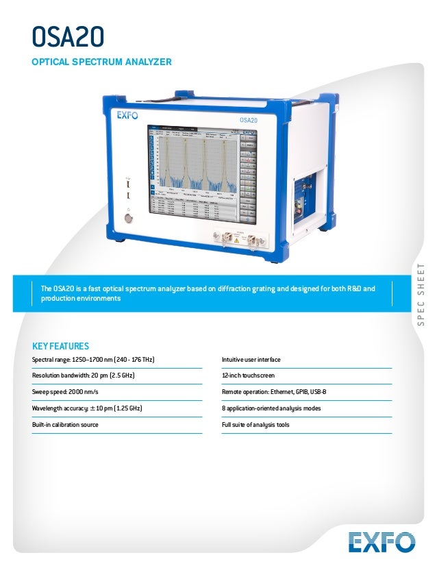 EXFO OSA20 (Optical Spectrum Analyzer) | PDF