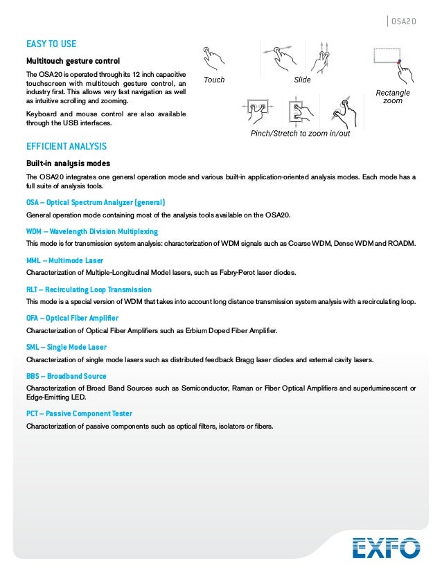 EXFO OSA20 (Optical Spectrum Analyzer) | PDF