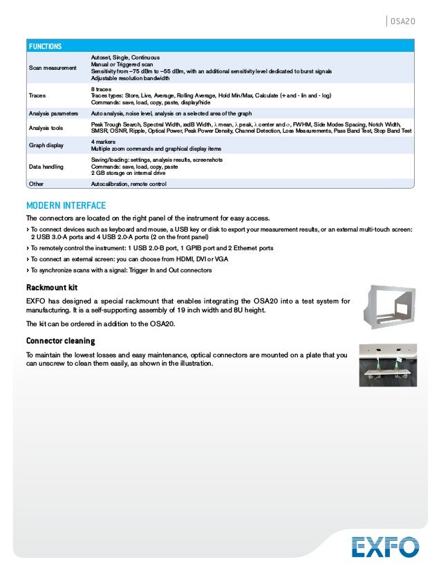 EXFO OSA20 (Optical Spectrum Analyzer) | PDF