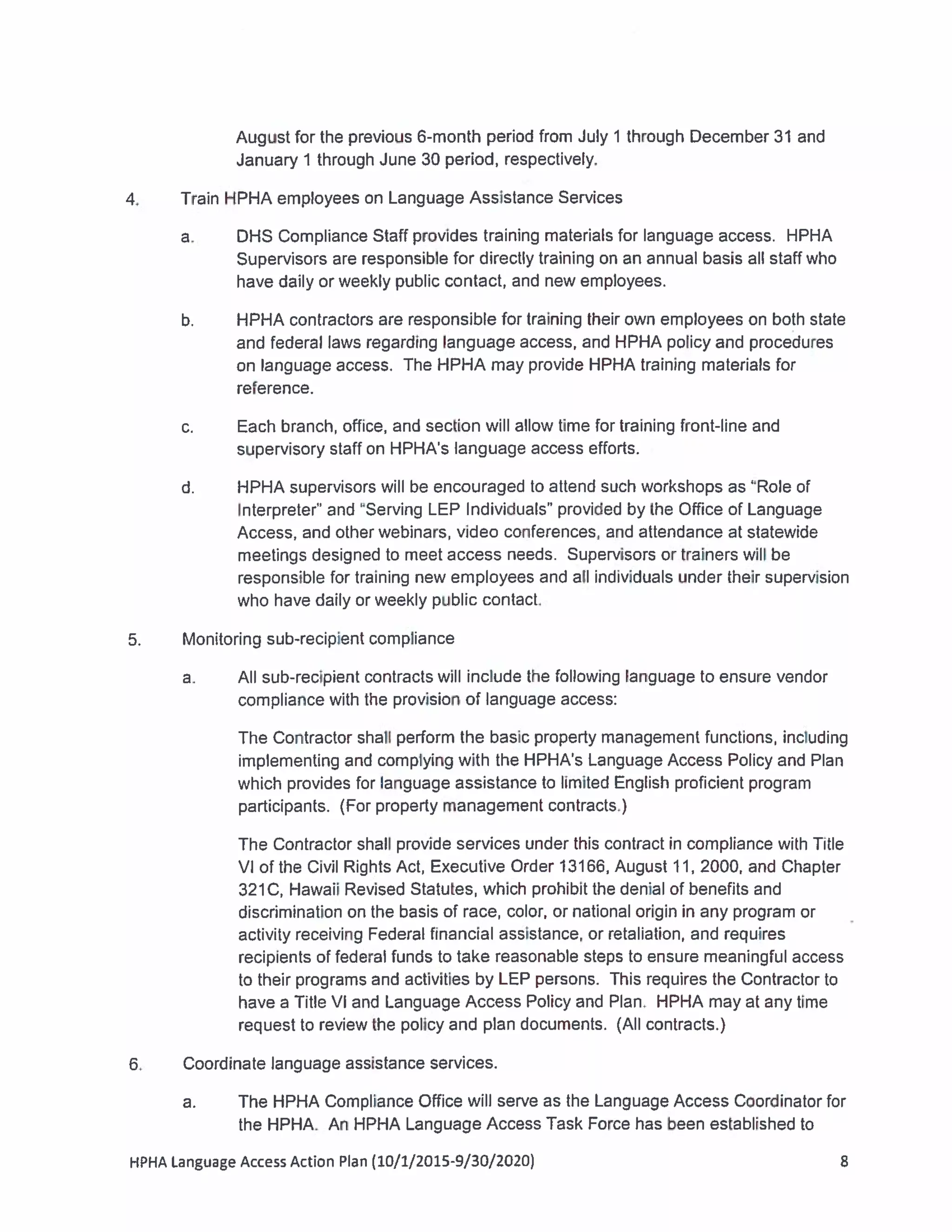 Hawaii Public Housing Authority Language Access Plan | PDF