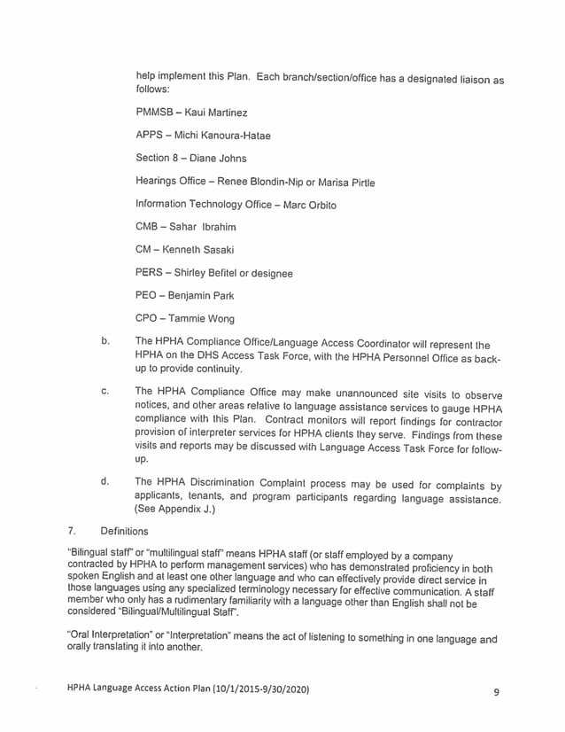 Hawaii Public Housing Authority Language Access Plan | PDF