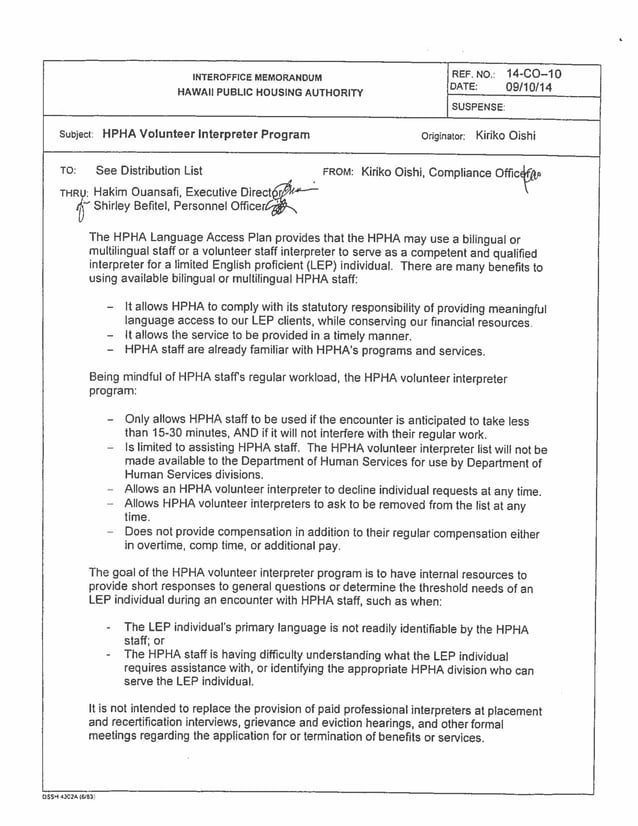 Hawaii Public Housing Authority Language Access Plan | PDF